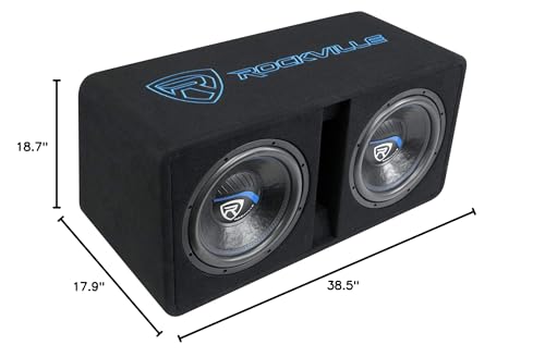 Rockville DK512 PACKAGE Dual 12" 2800w K5 Car Subwoofer Enclosure+DB12 Amplifier