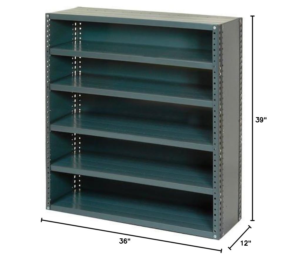 Global Industrial Closed Steel Shelf With 6 Shelves, 36"Wx12"Dx39"H