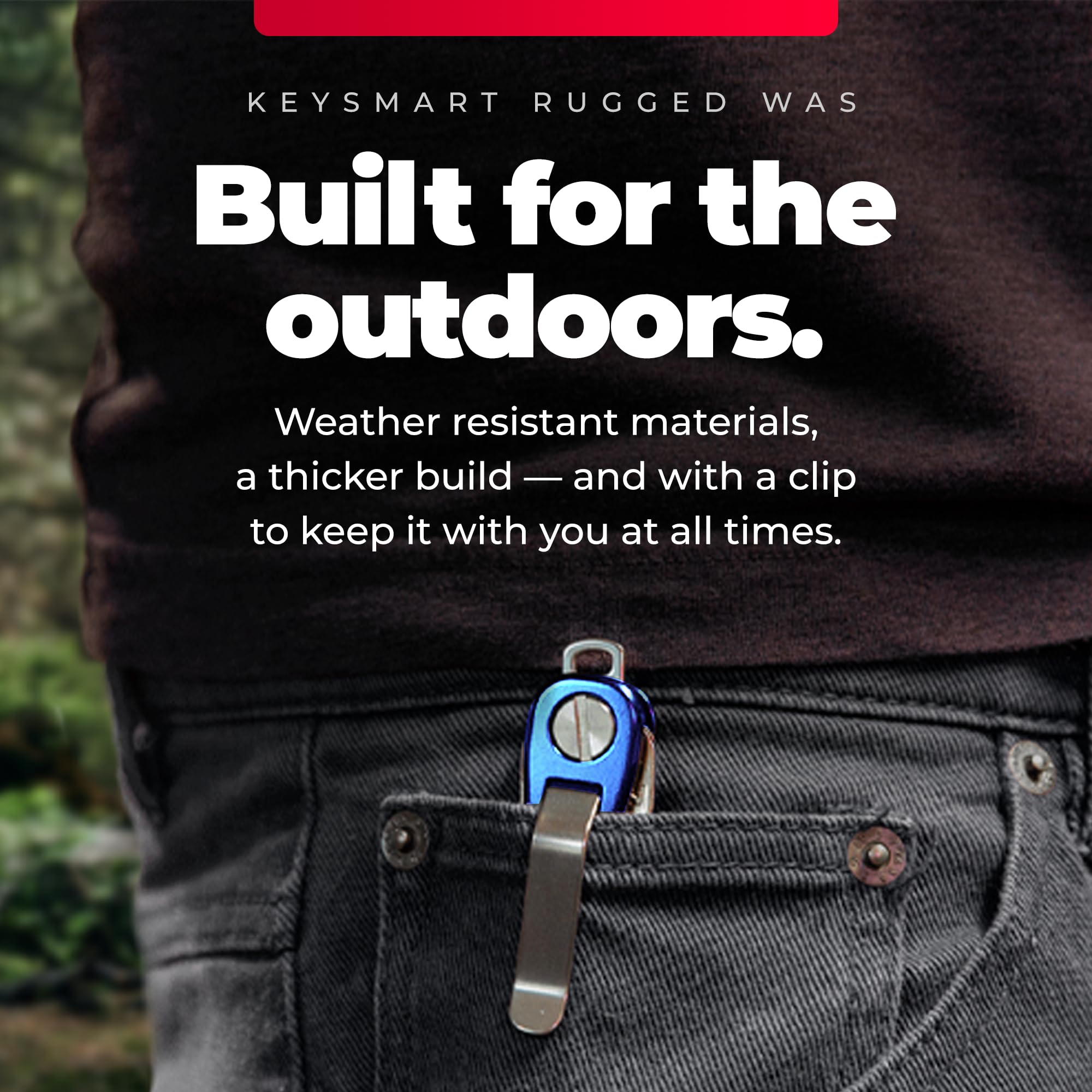 KeySmart Rugged - Multi-Tool Key Holder with Bottle Opener and Pocket Clip (up to 14 Keys, Blue)