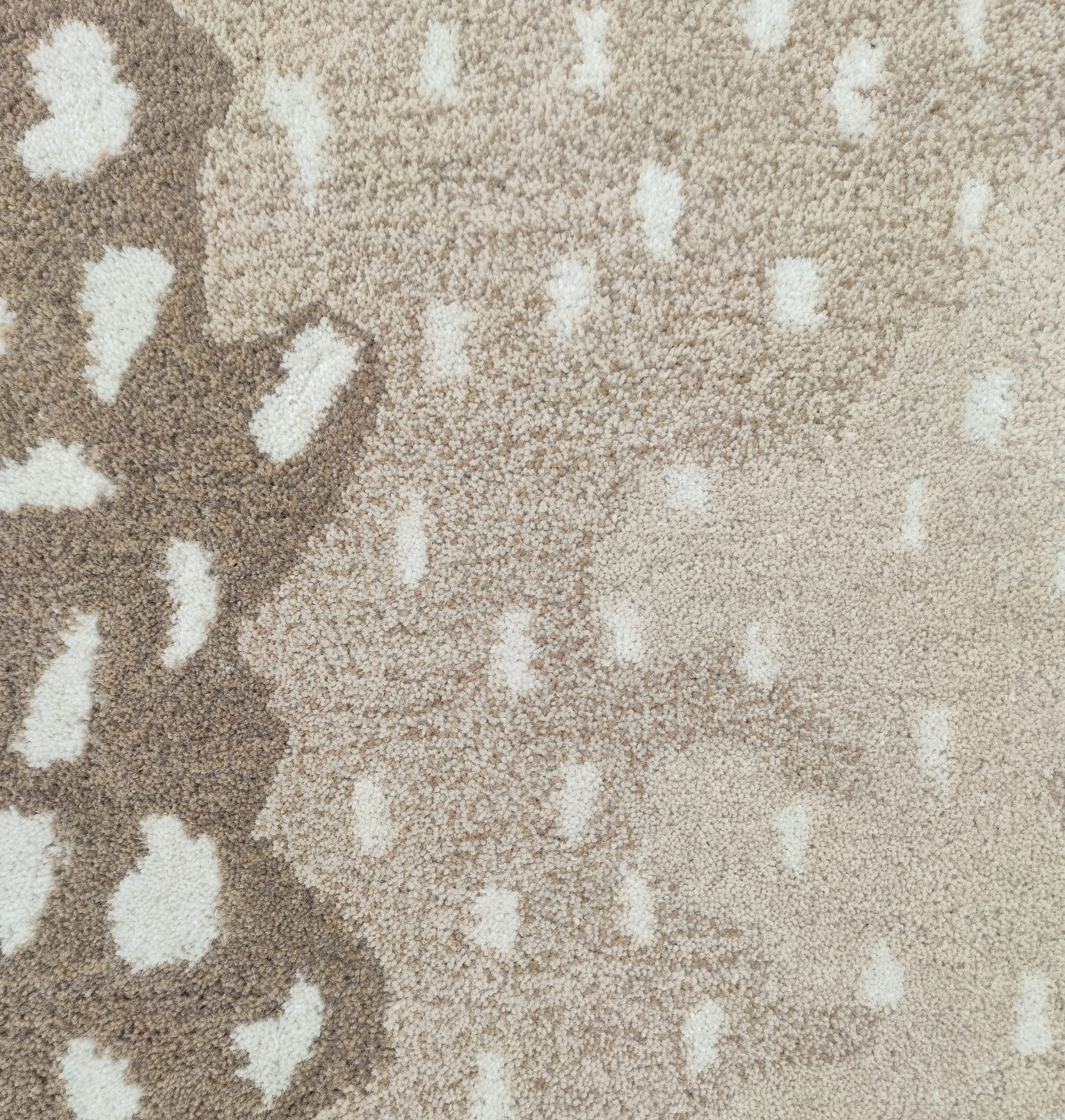 Handmade Area Rug Antelope Cheetah Hand Tufted Wool Animal Design Beige 3x5 5x8 8x10 9x12 2.5x8 (5 feet x 8 feet)