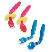 EasieEaters Curved Utensils - Right-handed w/shield