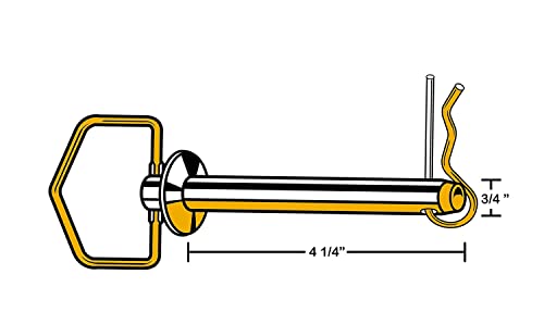 Hard-to-Find Fastener 014973159566 Swivel Hitch Pin, 3/4 x 4-1/4-Inch, Yellow Tint