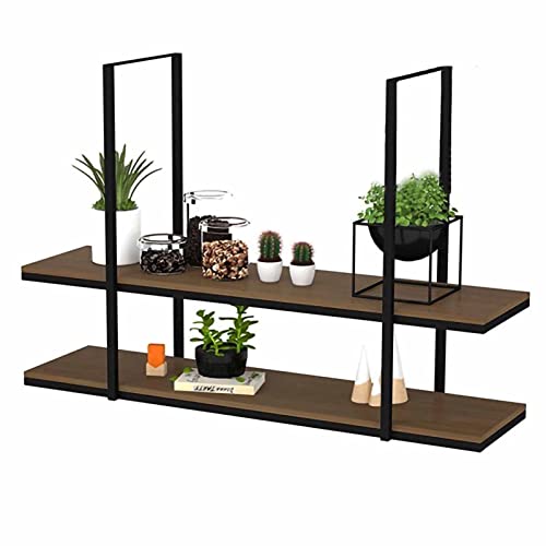 Guuurrrg Ceiling Mount Shelf Industrial Style PB9rrling Mounted Storage Shelf, Bar Kitchen Restaurant Hanging Decorative Flower Stand, 4 Sizes (Black 120 x 30 x 80cm)