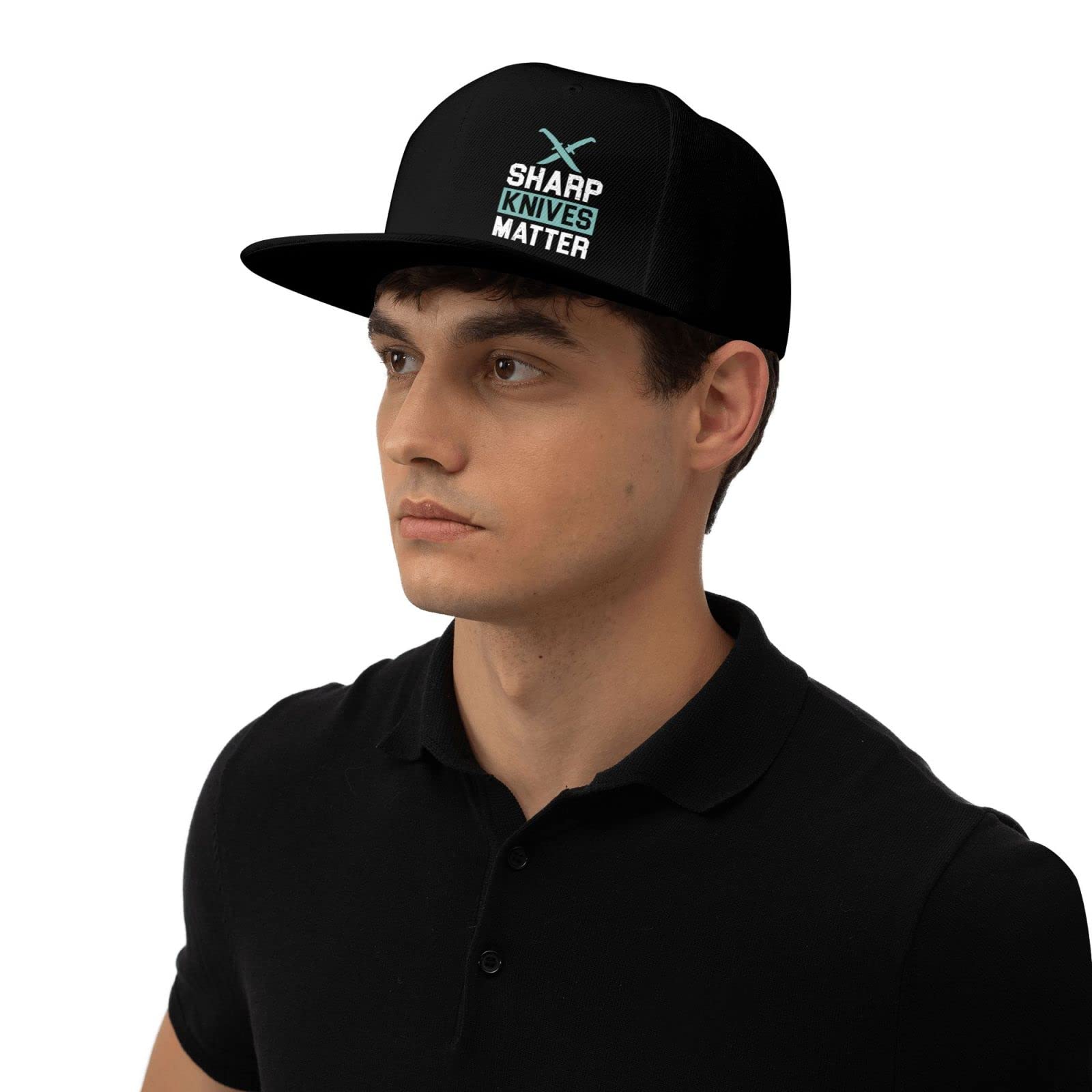 Chef-Knife Gift-Sharp Knives-Matter-Chef Flat Bill Hats for Men Women Adjustable Trucker Hat Fashion Baseball Caps Black