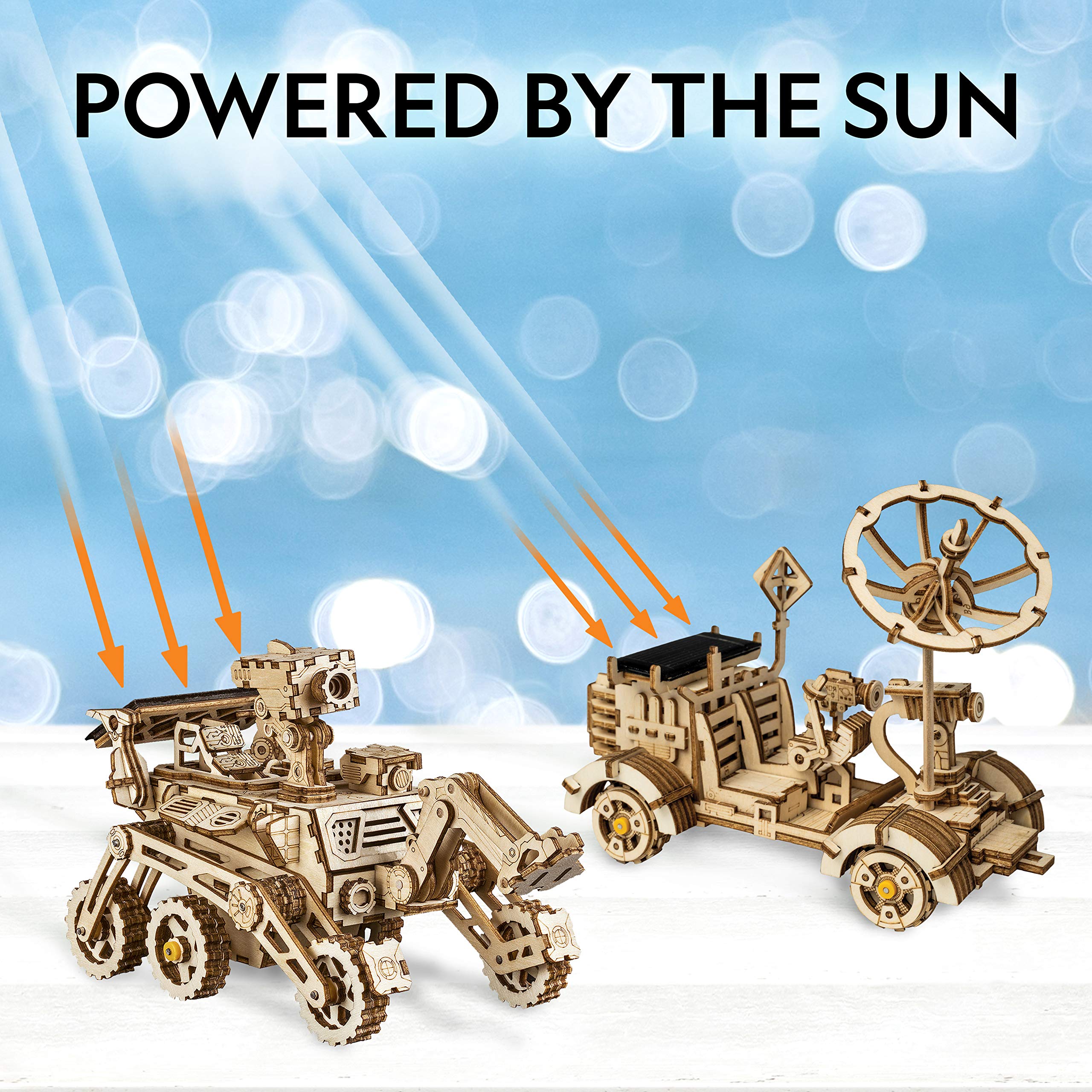 NATIONAL GEOGRAPHIC Solar Model Kit – Build 2 Solar Powered Wooden 3D Puzzle Models of Real NASA Space Explorers, Craft Kits are a Great Gift for Girls and Boys, an Amazon Exclusive Science Kit