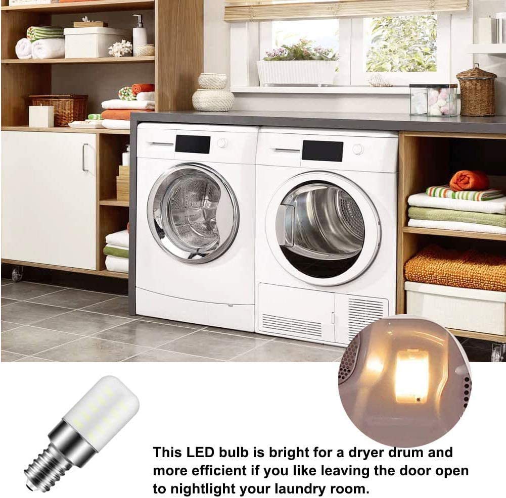 E12 LED Bulb 3W E12 Candelabra Bulbs Equivalent to Halogen Bulb 25W 120V Warm White 3000K C7 Bulb Candle Base for Chandeliers, Ceiling Fan, Dryer Drum, Himalayan Salt Lamps, Refrigerator (2-Pack)