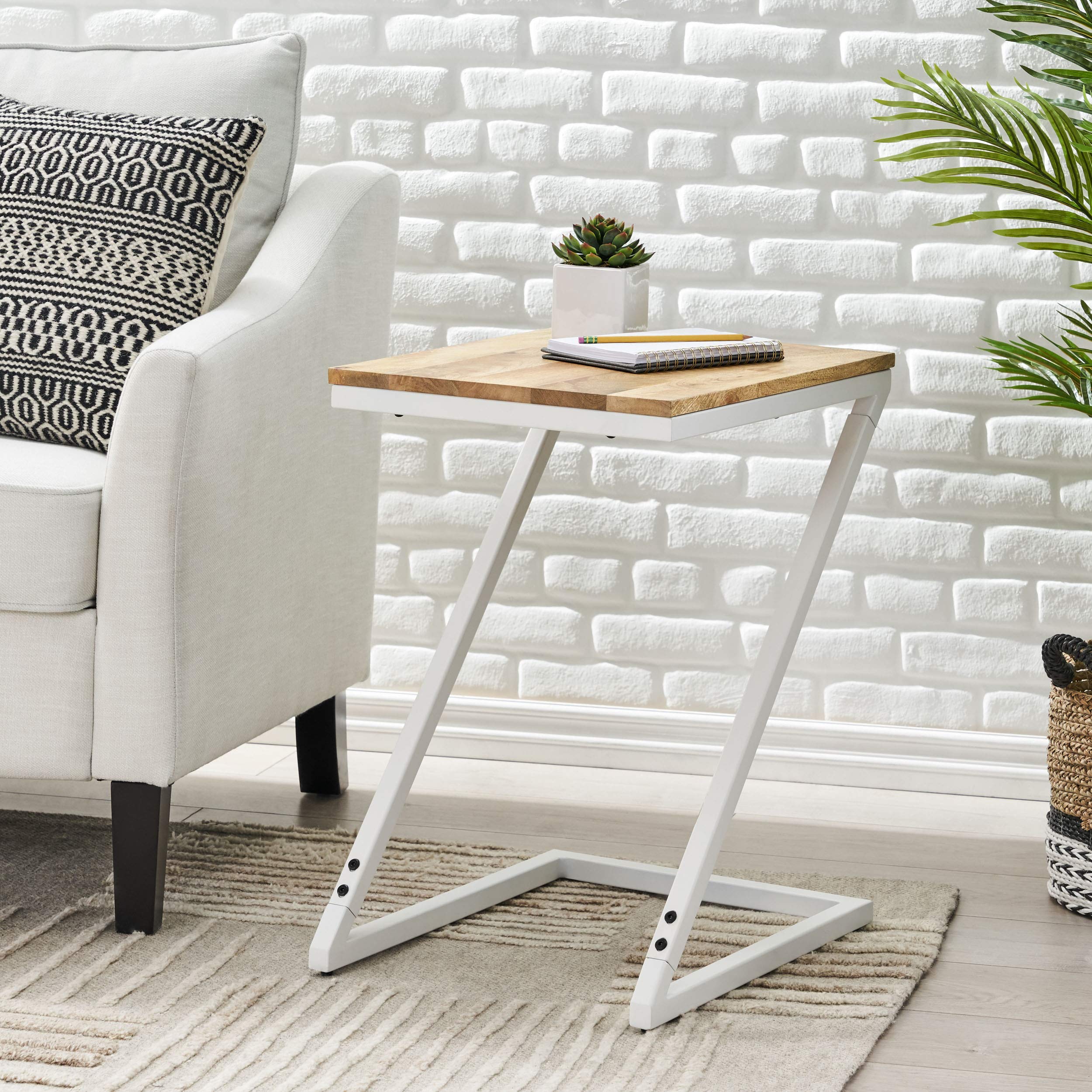 Christopher Knight Home END Table, White + Natural
