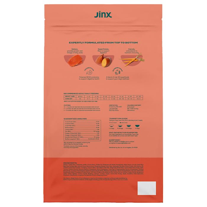 Jinx Salmon, Sweet Potato, Carrot & ALS Kibble Dry Dog Food, 11.5 lbs.