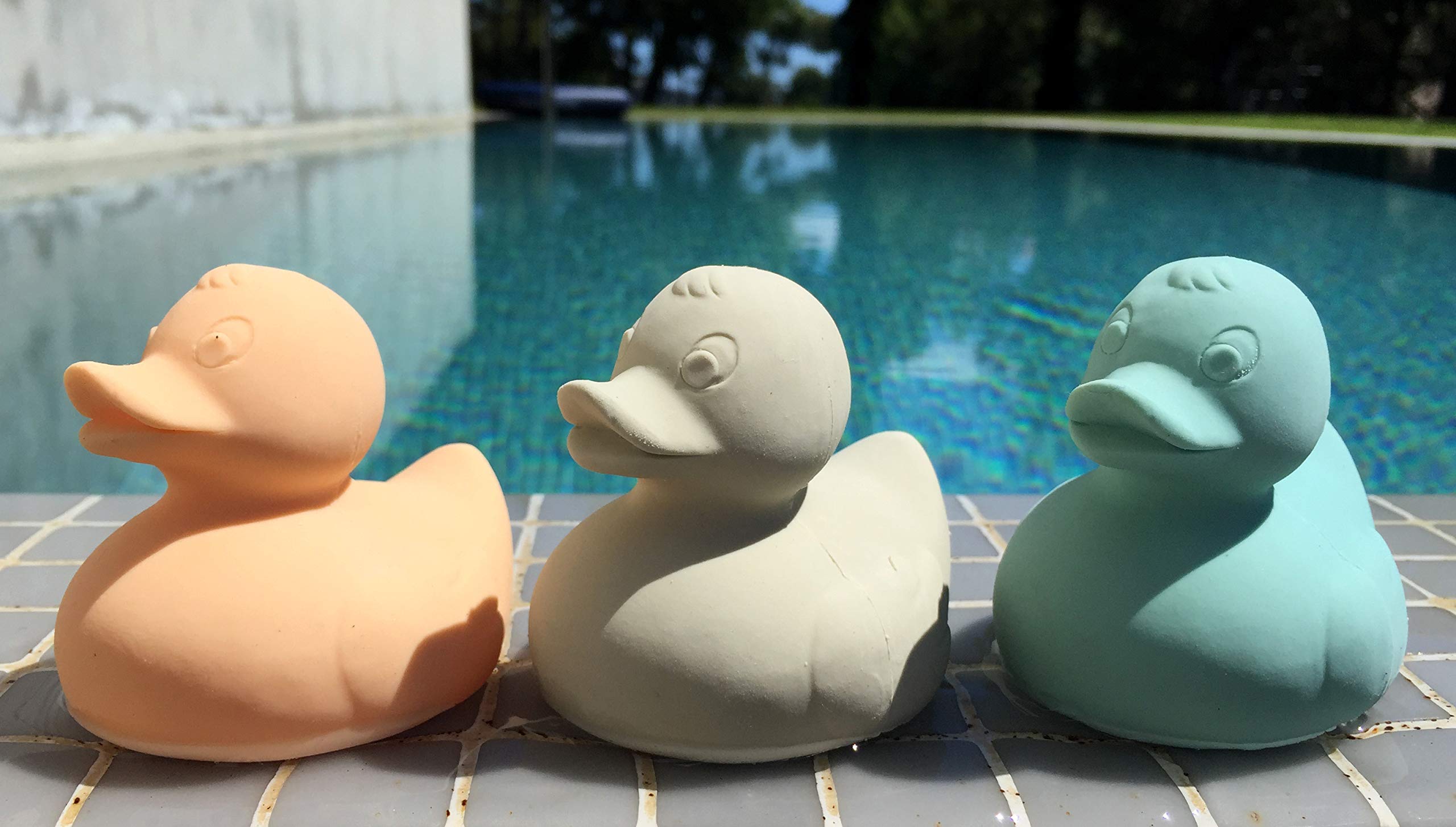Oli & Carol Duck Toy - Elvis The Duck | Natural Hevea Rubber | Rubber Ducky Baby Bath Toys | Baby Teether | Hevea Bath Toys for Babies 0-12 Months (Mint)