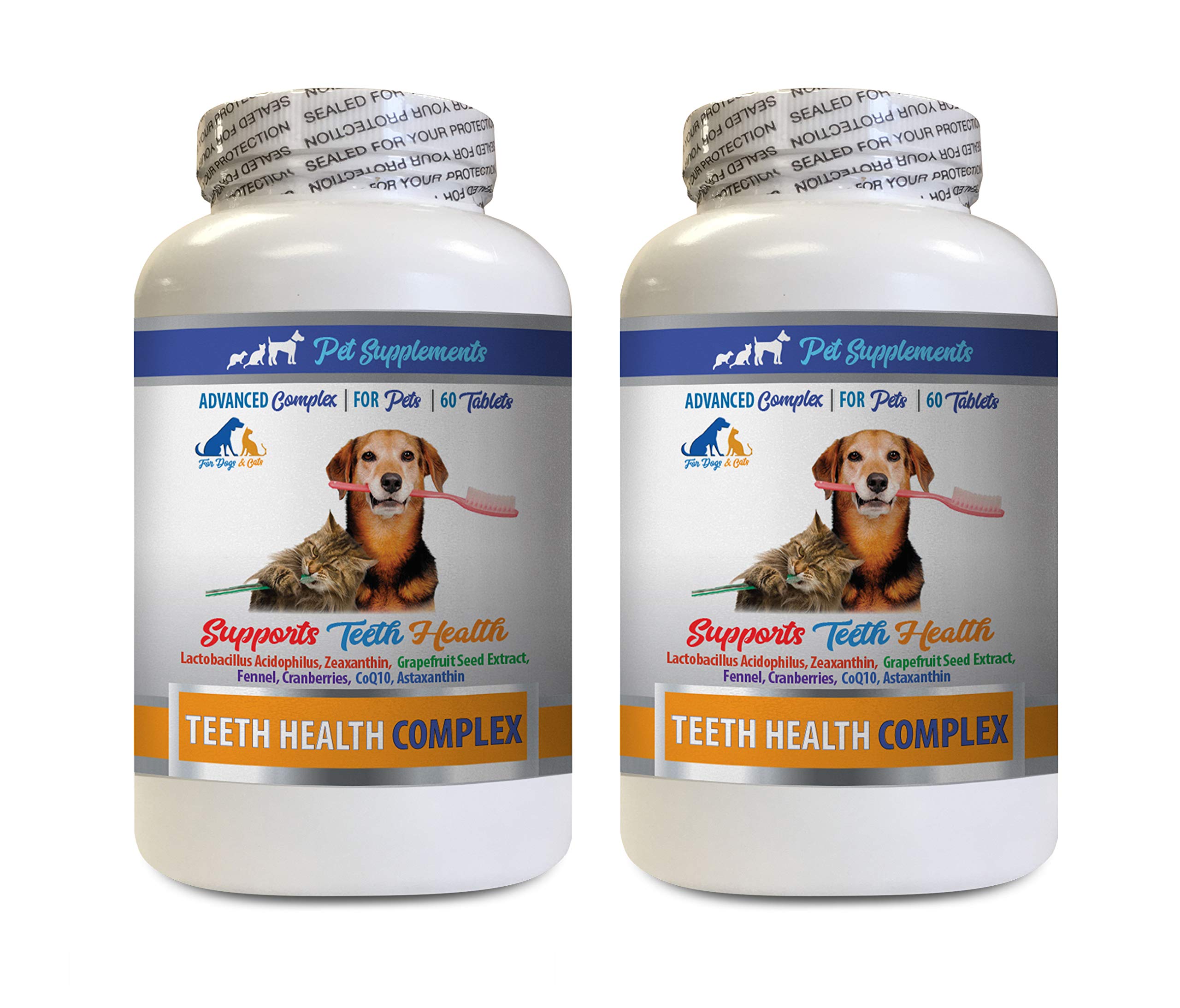 Oral Care for Cats - Pets Teeth Health Complex - for Dogs and Cats - Support Oral Care - cat coq10-2 Bottles (120 Tablets)