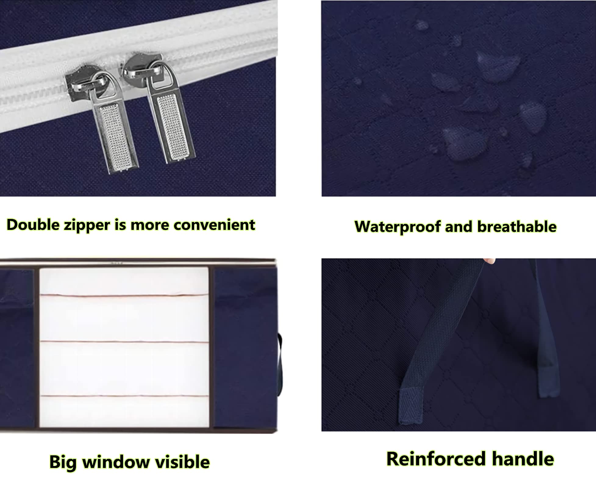 SZLY (2 Pieces) Large-Capacity Clothing Storage Bag with Reinforced Handles and Sturdy Zipper, Suitable for Clothes, Quilts, Blankets
