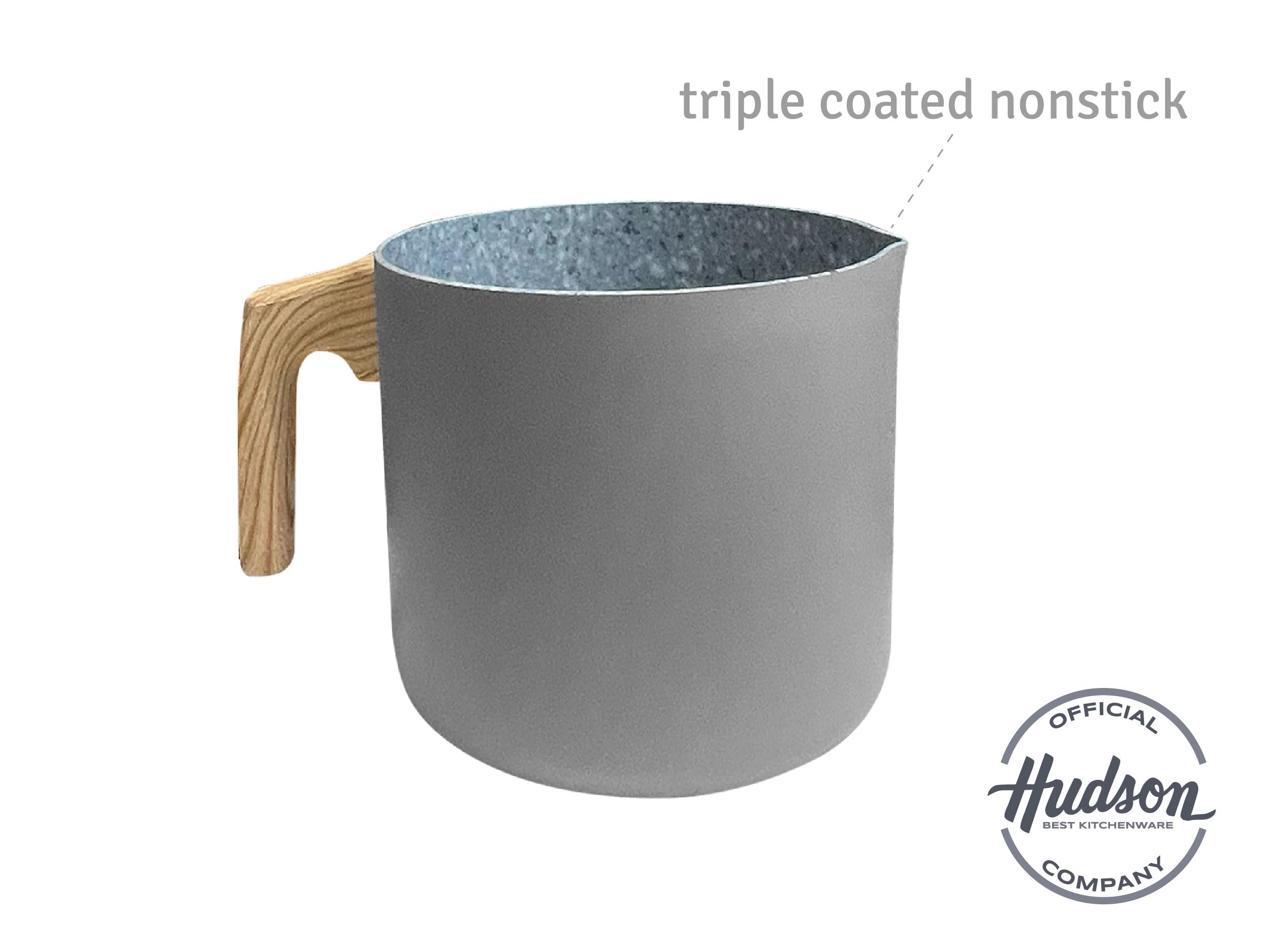 HUDSON Forged Nonstick Milk Pot Cookware, Pots and Pans, Dishwasher Safe, Granite