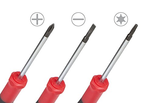 EFFICERE 9-Piece Precision Screwdriver Set | Phillips #0, 00, 000 | Flat 1.5mm, 2.0mm, 2.5mm | Torx T5, T6, T7 | Durable Chrome Vanadium Steel Shaft, Magnetic Tip, Ergonomic Grip, and Swivel End Cap