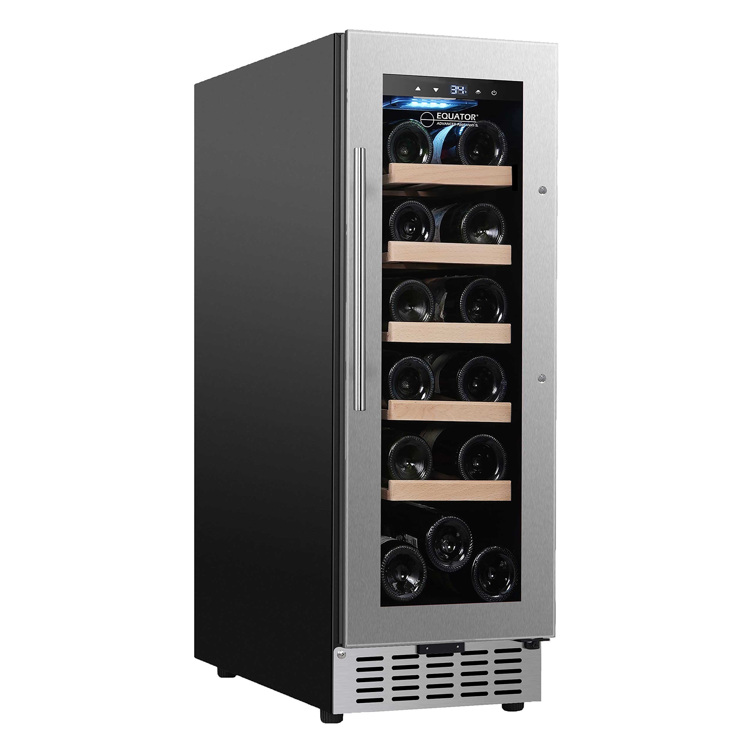 EQUATOR 18 bottle Built-in/Freestanding Wine Ref with 7 color LED Lights (Stainless)