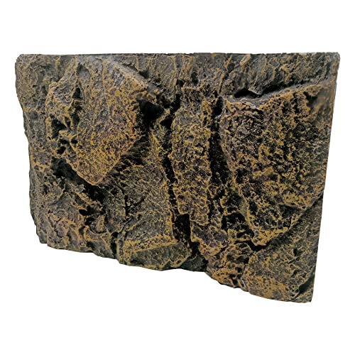 Tfwadmx Rock Terrarium Background 3D Reptile Tank Background Board Amphibian Stereo Backdrop Wall Snake Habitat Decor for Lizard Bearded Dragon Gecko Spider Chameleon Turtle Fish (Yellow Rock)