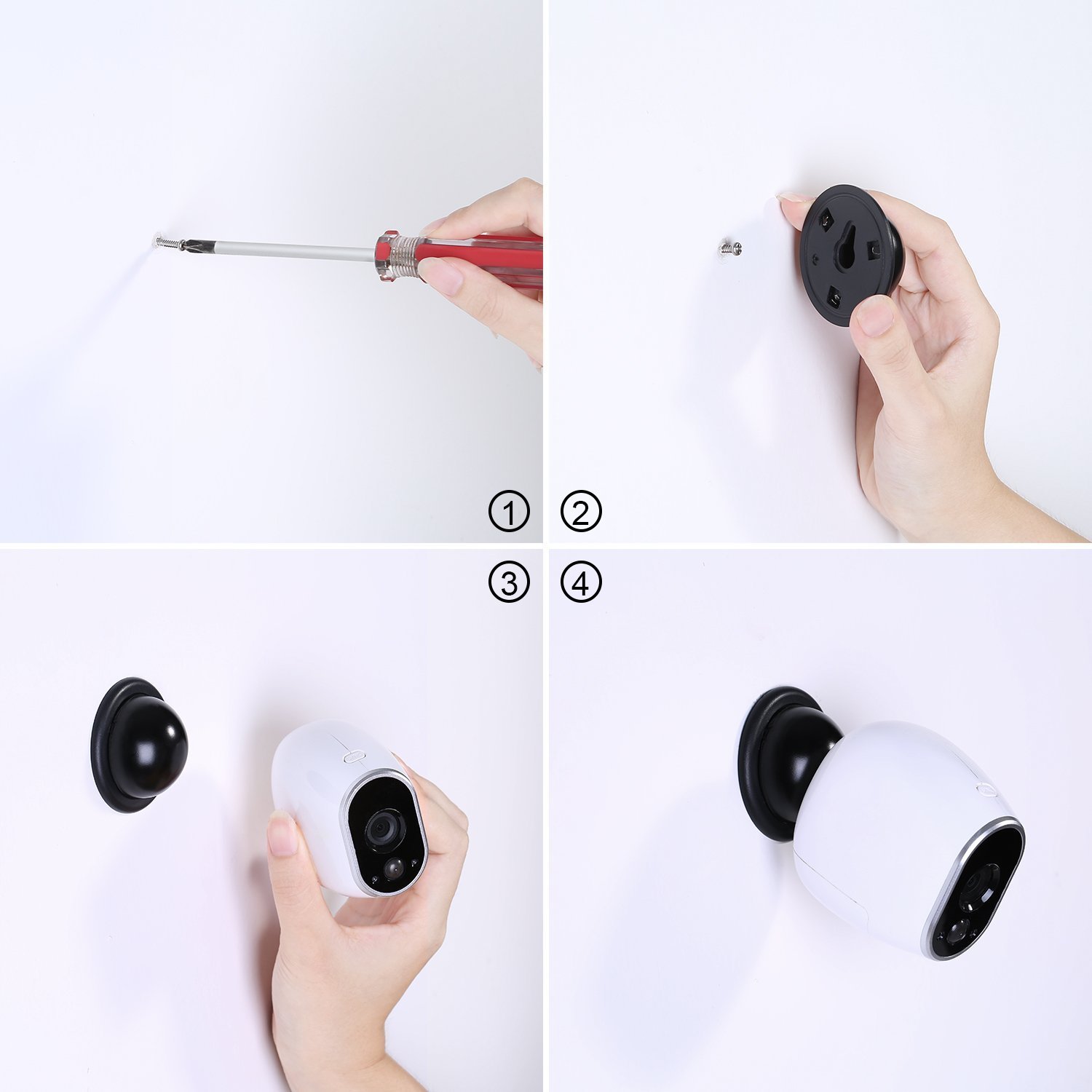 Outdoor Mount Metal Magnetic Mount for Arlo, Ceiling/ Table Mount for Arlo with Base Station-Arlo, Arlo Pro, Arlo Pro 2, Black (3 Pack)