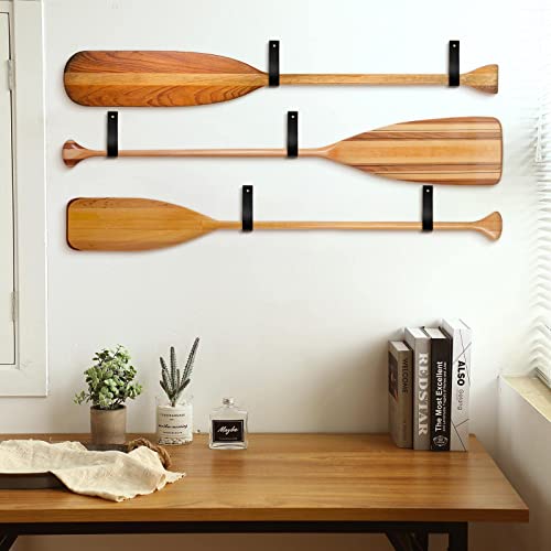 Yookeer 8 Pcs Artificial Leather Wall Hooks 1 x 4.7 Inches Wall Hanging Strap Wall Mounted Loop for Hanging Leather Strap Hangers for Bathroom Kitchen Bedroom Towel Holder Supplies (Black)