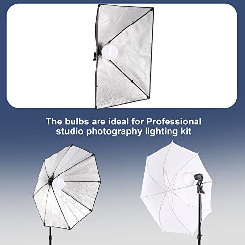 IFKDNR 2 Pack 105W LED Light Bulb 5500K Flicher-Free Daylight White Softbox Bulb 10000 Hours Lifetime E27 Base for Photography Studio Lighting