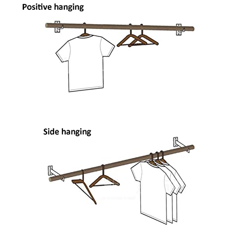 Industrial Pipe Clothing Rack Wall Mounted Real Wood Shelf,retail Store Garment Rack Display Rack Commercial Clothes Racks,pipe Shelving Floating Shelves Wall Shelf,space-saving Hanging Clothes Rack
