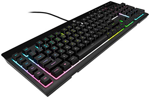 Corsair K55 RGB PRO XT - Dynamic Per-Key RGB Backlighting - Six Macro Keys with Elgato Stream Deck Software Integration-IP42 Dust and Spill-Resistant-Detachable Palm Rest-Media and Volume Keys-Black