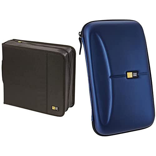 Case Logic CD/DVDW-208 224 Capacity Classic CD/DVD Wallet (Black) & CDE-72 72 Capacity Heavy Duty CD Wallet (Blue)