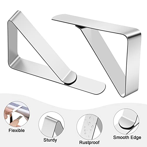 Tablecloth Clips, Stainless Steel Tablecloth Clips Ideal Clips for Home, Kitchen, Restaurant, Weeding, Picnic, Patio and Party (12pcs)