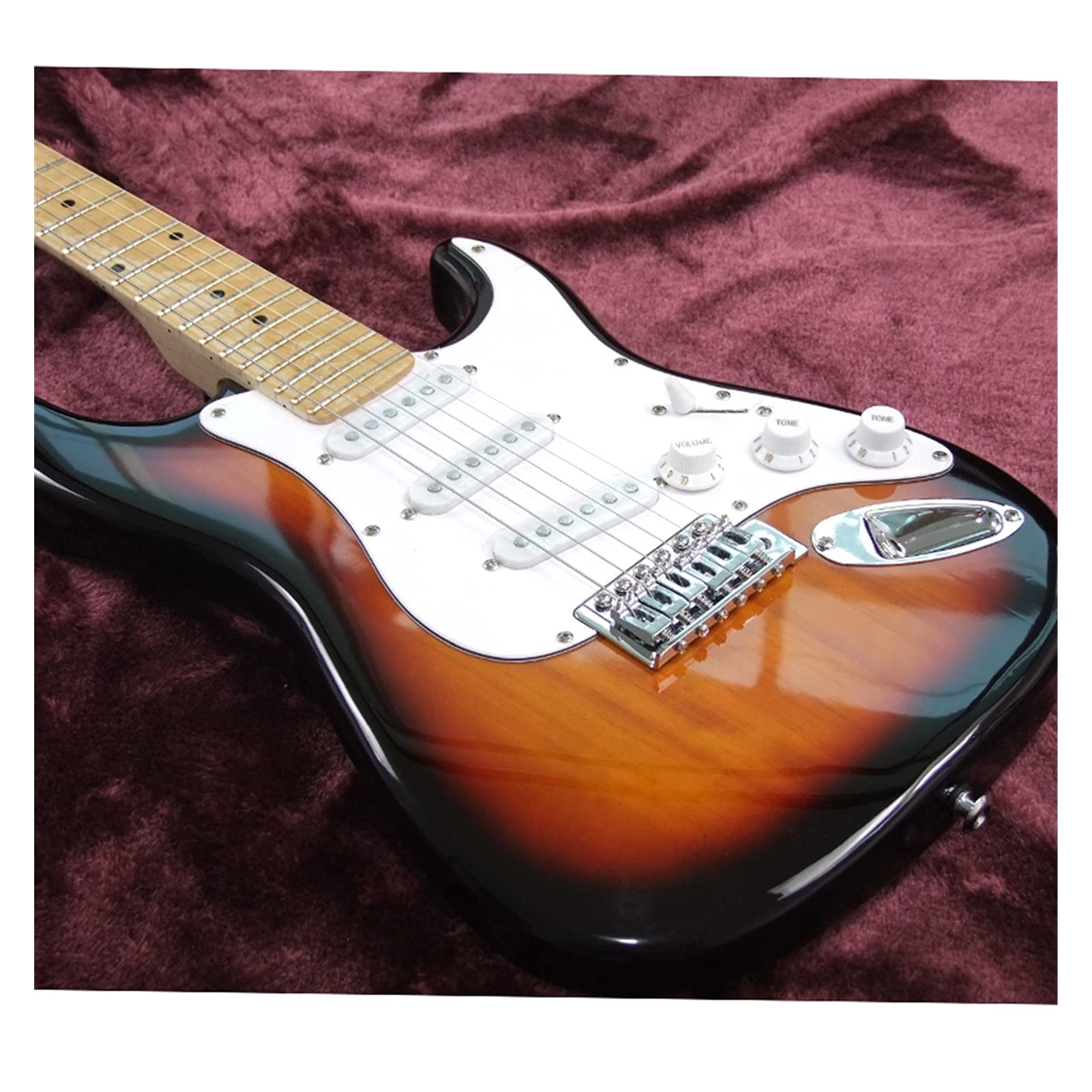 CJWSLYT Guitar Electric Guitar 6 Strings Bridge Fixed Pickups 3S Frets 22 Sunburst Color Gloss Finish Electric Guitar (Color : Guitar)