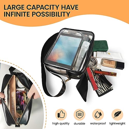 EXQUILEG Clear Bag Stadium Approved - Clear Crossbody Bag with Adjustable Strap, Large Clear Purse for Concerts Sports