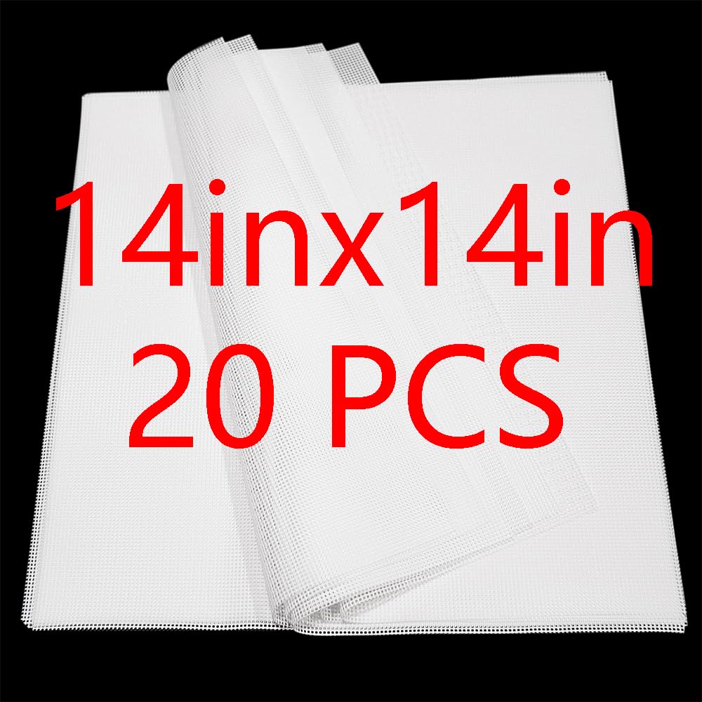 Kispog Silicone Dehydrator Sheets for Food Dehydrator & Freeze Dryer. 20 Pcs/Sets 14x14 in