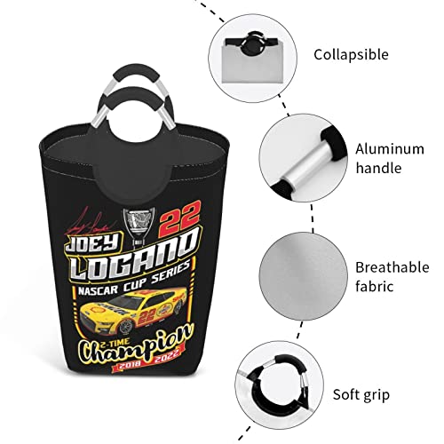 Joey Logano 22 Large Laundry Basket Laundry Hamper Bag Washing Bin Clothes Bag Collapsible Tall with Handles Waterproof Bathroom College Essentials Storage for College Dorm, Family