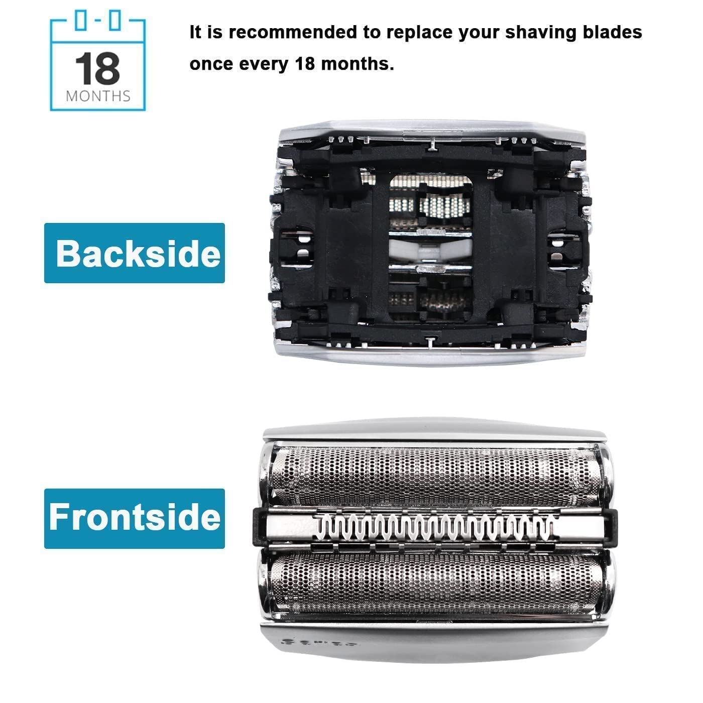 Electric Shaver Replacement Head for Braun Series 5 52S Electric Shaver Head Replacement Cassette Compatible with Series 5 Shavers 5020s, 5030, 5030s, 5040, 5040s, 5050, etc