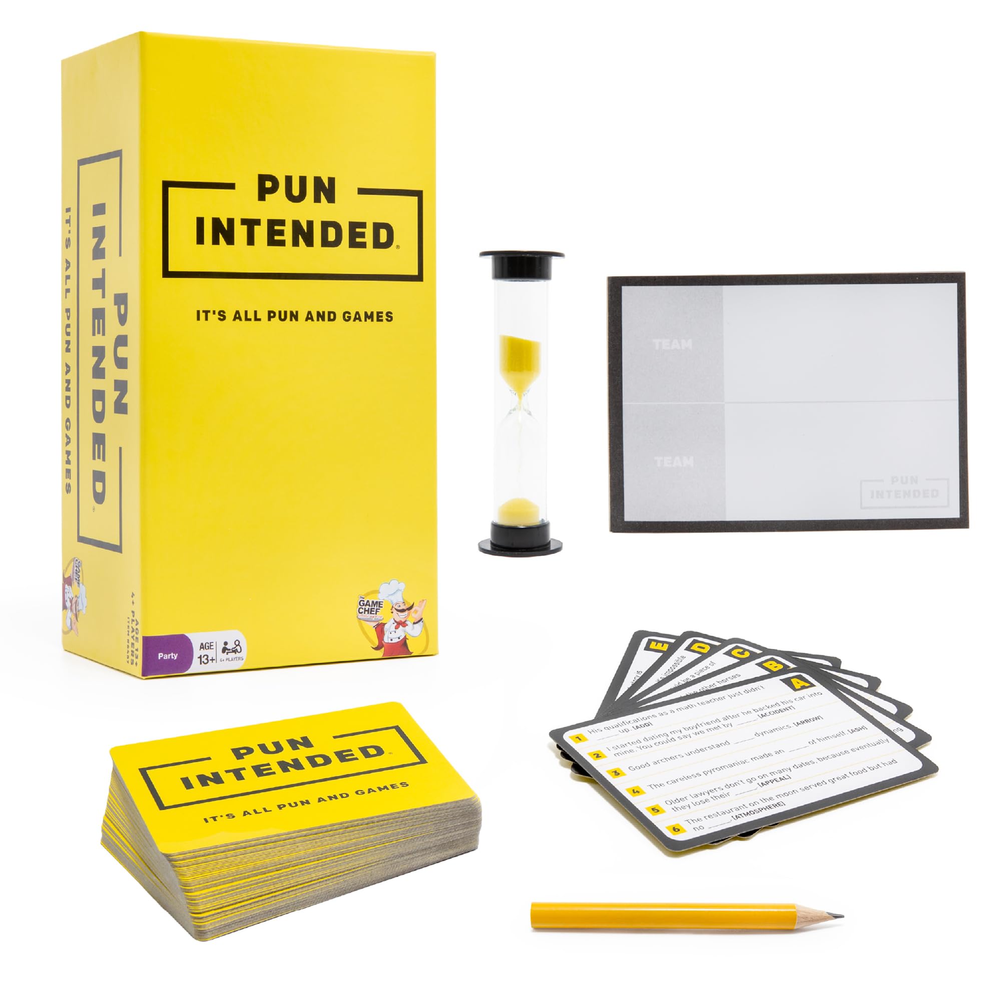 Pun Intended Party Game for Pun Lovers - Hilarious Game Night Card Game for Friends & Family