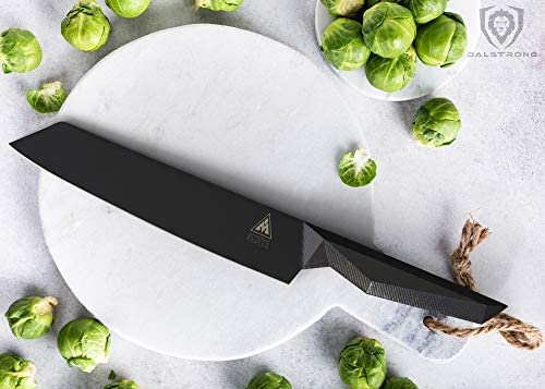 Dalstrong Kiritsuke Knife - 8.5 inch - Shadow Black Series - Black Titanium Nitride Coated - High Carbon - 7CR17MOV-X Vacuum Treated Steel Kitchen Knife - Sheath - Chef Knife - NSF Certified