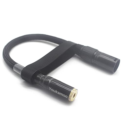 Youkamoo 4 Pin XLR to 4.4mm Female Balanced 5 Pole Silver Plated Audio Headphone Adapter Cable 4.4mm Female