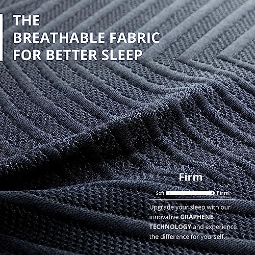 EGOHOME 14 inch Firm King Mattress, Memory Foam Mattress with Cooling Cover, Bed in a Box, CertiPUR-US Certified, Breathable and Supportive, Made in USA, 76”x80”x14” Black