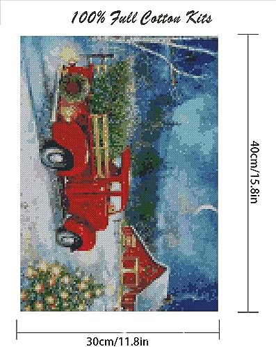 LWZAYS Cross Stitch Kits-Stamped Cross Stitch Kits for Beginners Adults 12x16inch Landscape Counted DIY Embroidery Needlepoint Kits Home Decor (YS16-)