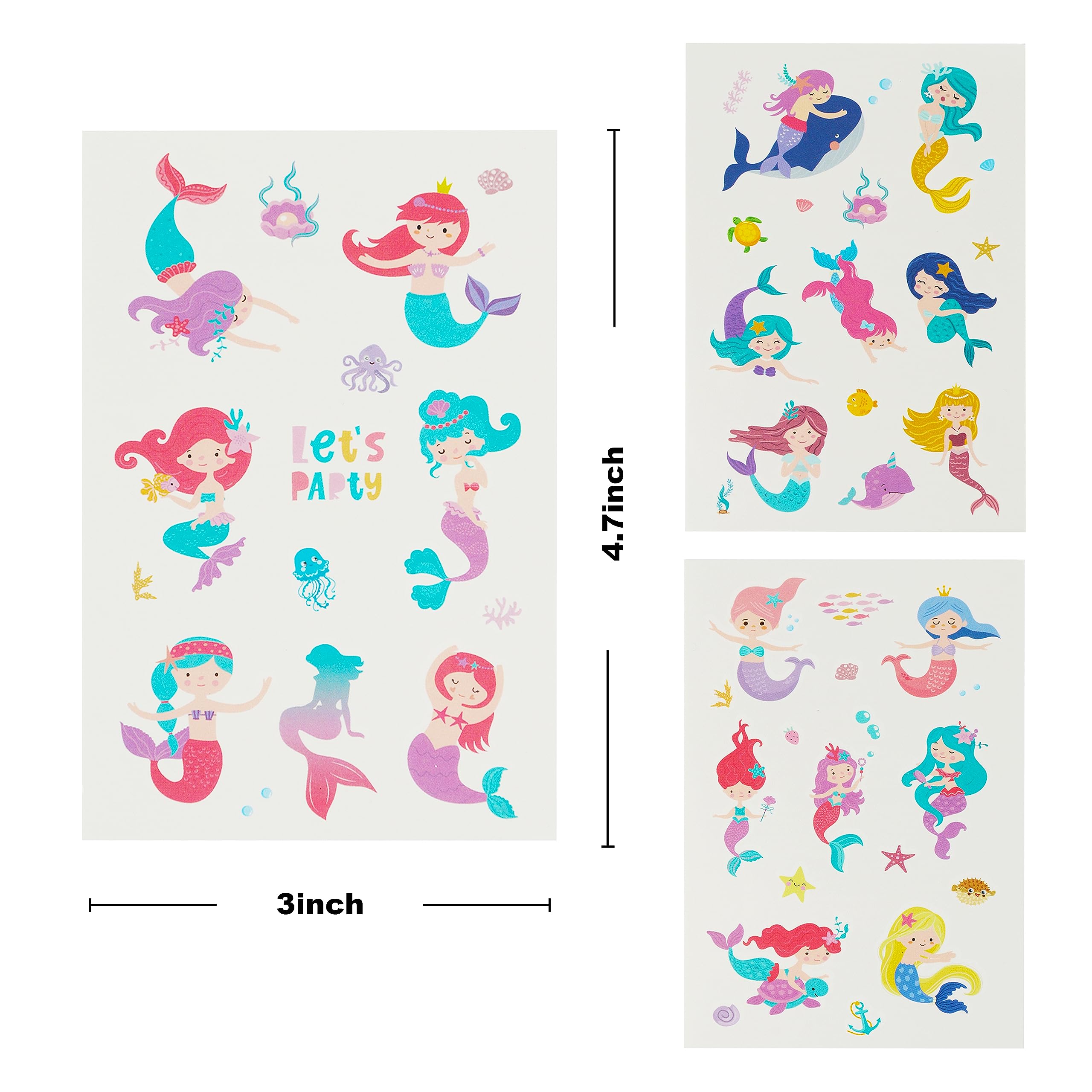 Cleverplay 24 Sheets Mermaid Party Favors, Ocean Birthday Party Decorations