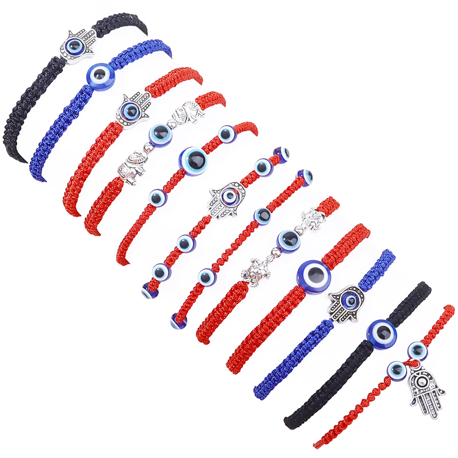 Dcfywl731 Evil Eye Bracelets for Women 7 Knot Lucky Bracelets Beaded Bracelets Mexican Bracelets Adjustable Protection Bracelets for Men