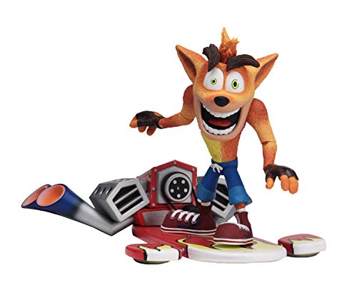 NECA Crash Bandicoot - 7” Scale Action Figure - Deluxe Crash with Jet Board