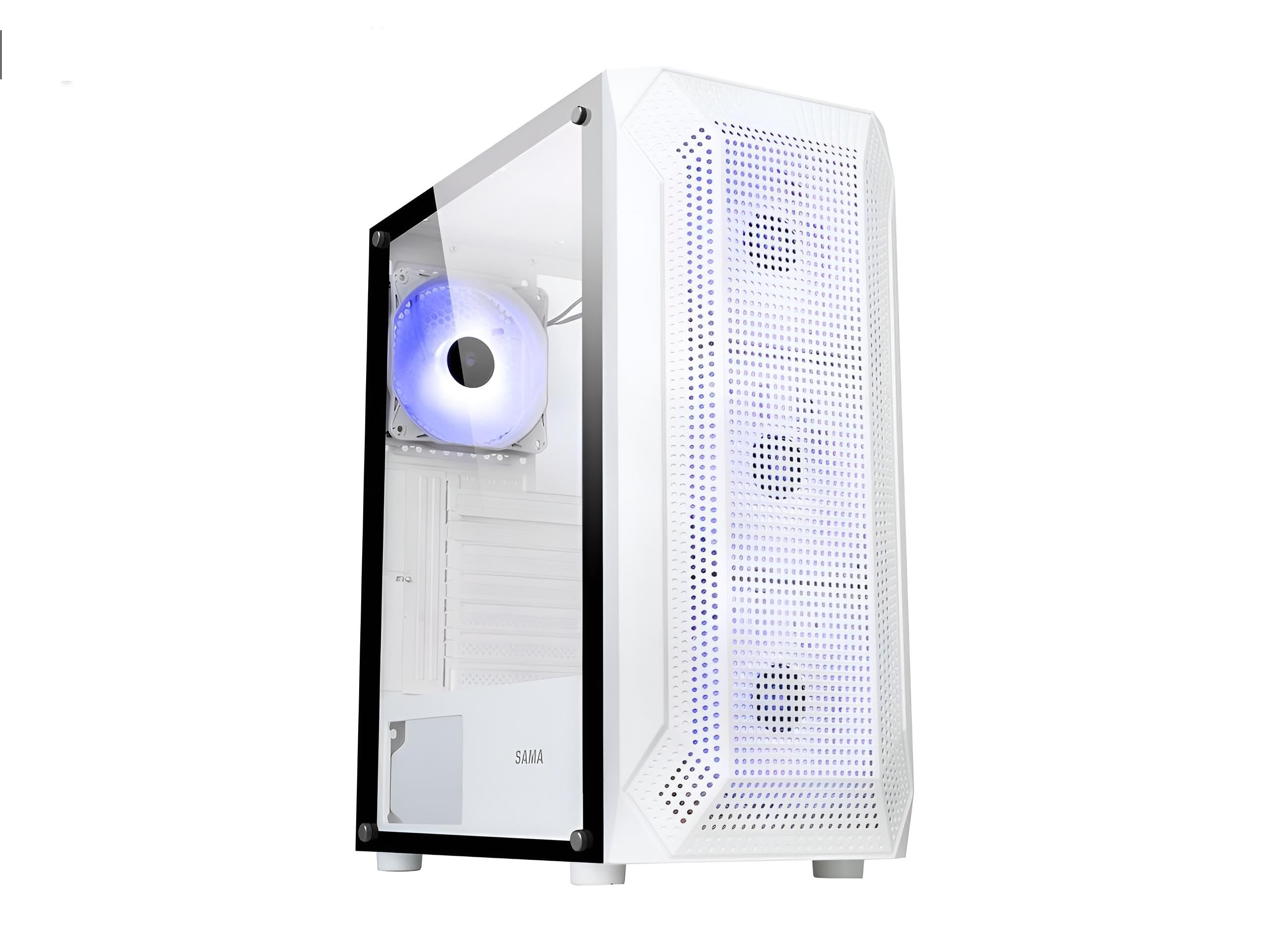 Fast Gaming Computer Desktop Gaming PC RGB AMD Ryzen 5 5600G 12 Core Logical 4.4GHz with AMD Radeon Graphics 16GB DDR4 500GB SSD Windows 10, White