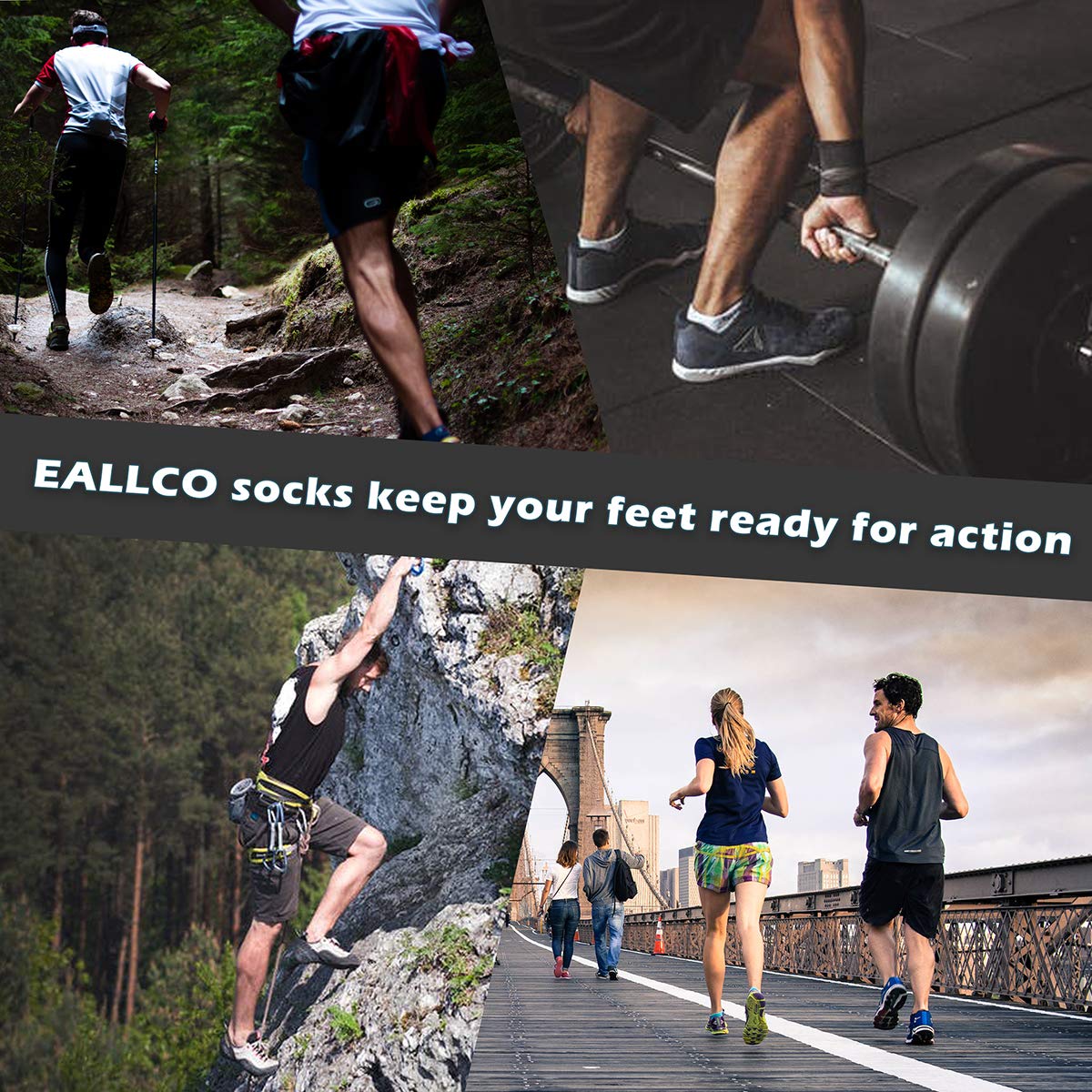 eallco Mens Ankle Socks Athletic Short Running Socks With Cushioned Sole 6 Pairs