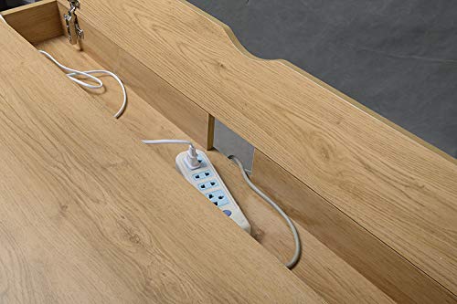 Techni Mobili Modern Multi Computer Desk with Storage, 30" x 21.7" x 45.3", Pine