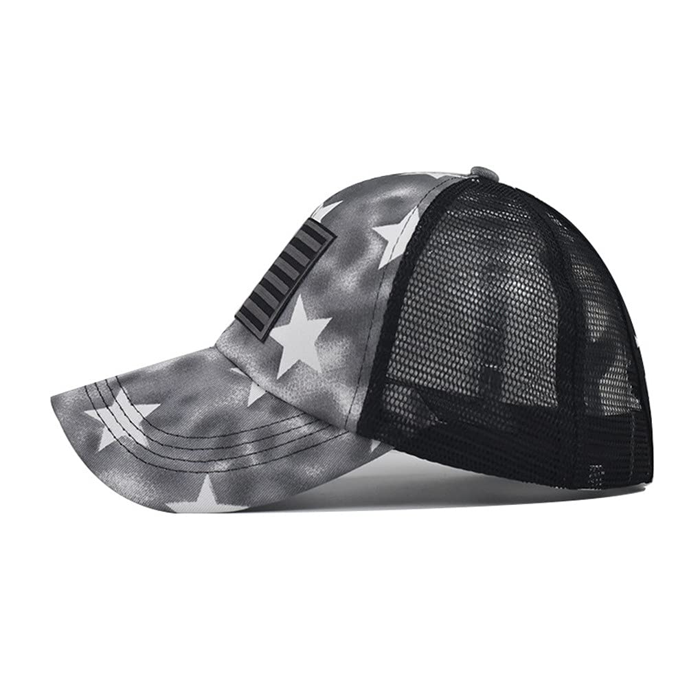 Criss Cross Hat Washed Distressed Baseball Cap Ponytail Hat High Messy Bun Ponycap for Women