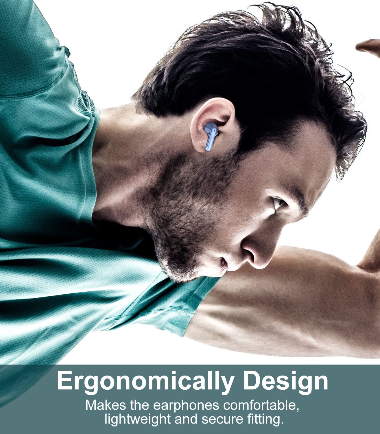 eleror T7 Wireless Earbuds Active Noise Cancelling, 4Mic Call ANC Noise Cancellation Bluetooth Headphones and Immersive Sound with Wireless Charging, Comfortable/Secure Fit, Light Weight (Titanium)
