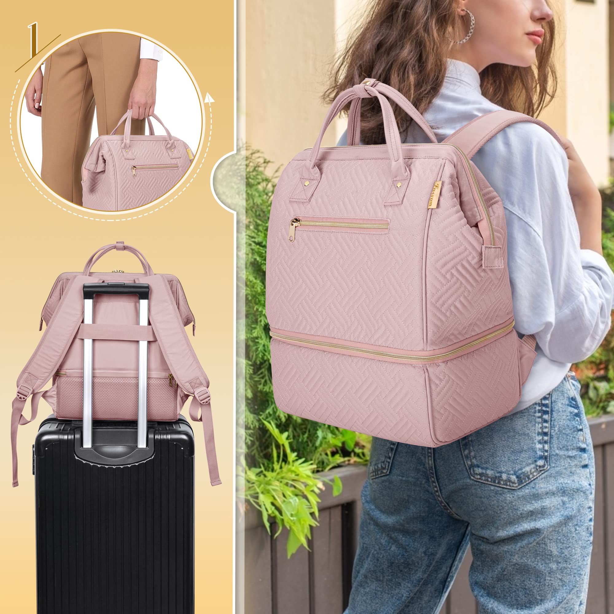 Fasrom Wearable Pumping Backpack Bundle with Breastmilk Cooler Bag with Ice Pack Fits 6 Tall Baby Bottle Up to 9 Ounce for Nursing Moms Daycare or Travel