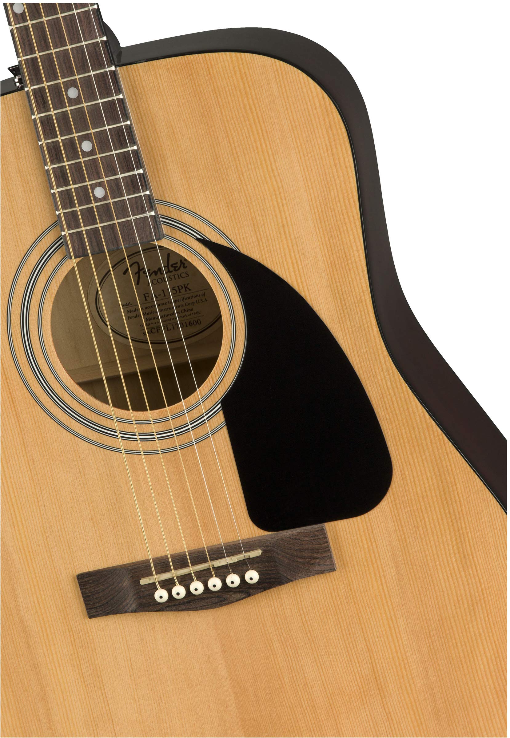 Fender FA-115 Dreadnought Acoustic Guitar Bundle with Gig Bag, Tuner, Strings, Strap, Picks, and Austin Bazaar Instructional DVD