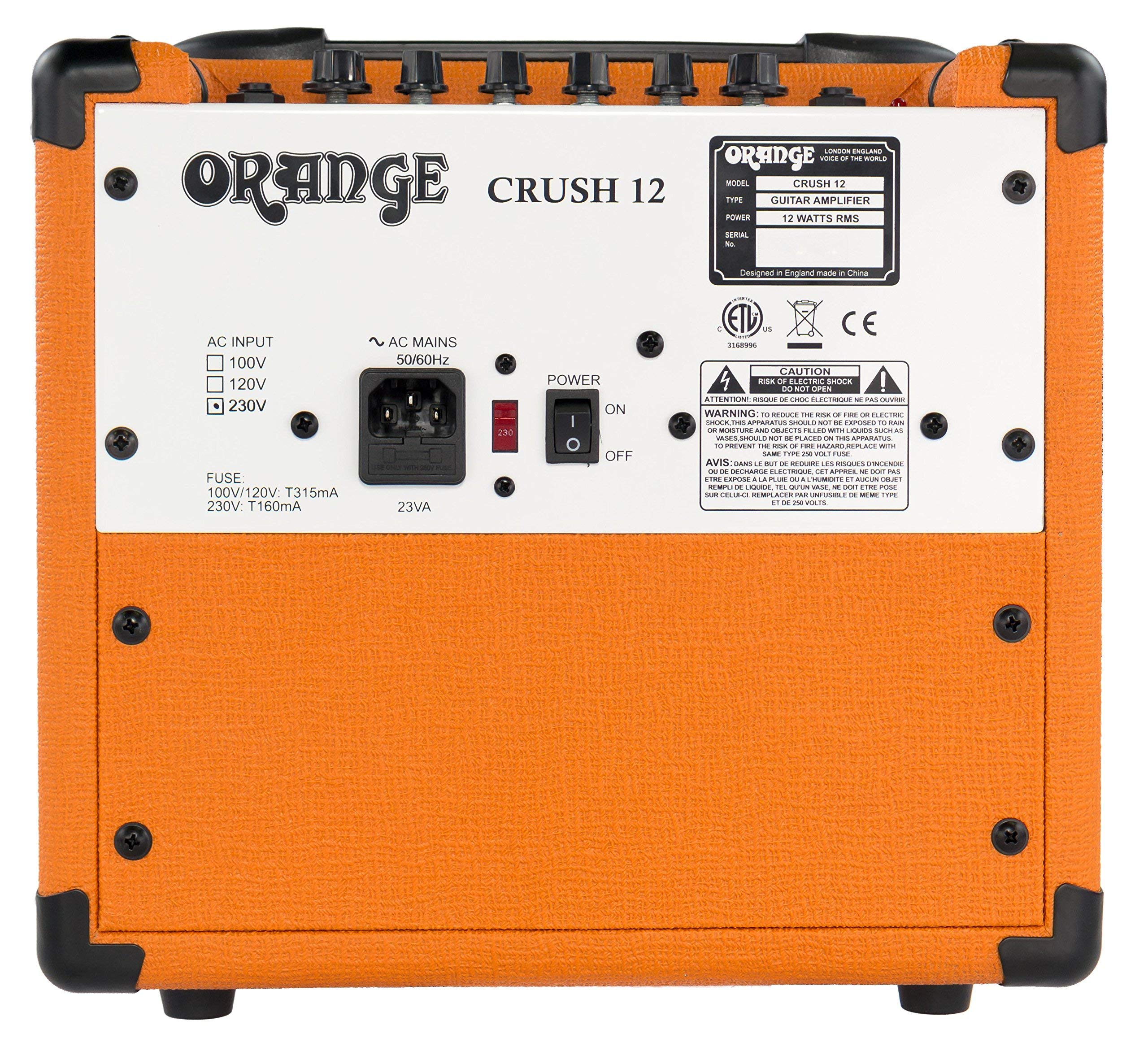 Orange Amps Crush 12 12 Watts Power Amplifier for Electric Guitars - Orange (Renewed)
