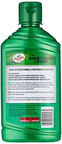 Turtle Wax T-43 (2-in-1) Headlight Cleaner and Sealant - 9 oz. , Green