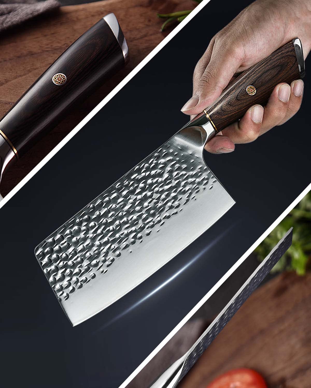 etable Meat Cleaver Knife cooking knife with Wooden Handle7inch Heavy Duty viking knife Chopper for Butcher Slicing Vegetablesā¦