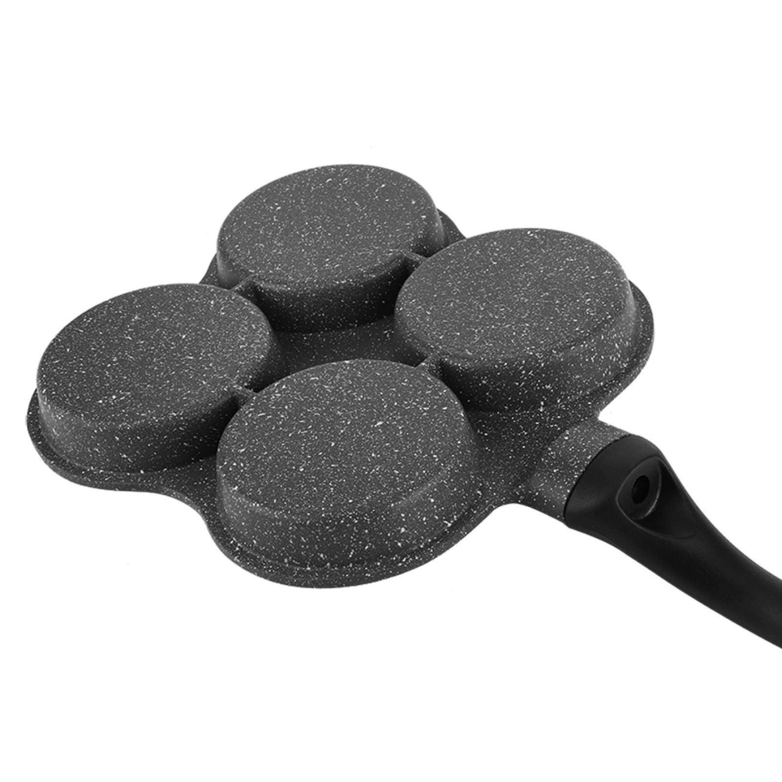 Egg Pan, 4-Hole Egg Burger Pan, Non Sticking Breakfast Omelet Pancake Frying Pan Crepe Pan for Induction Cooker Electric Ceramic Stove